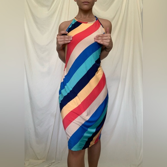 Dresses | Nwt Backless Multi Colored Dress | Poshmark